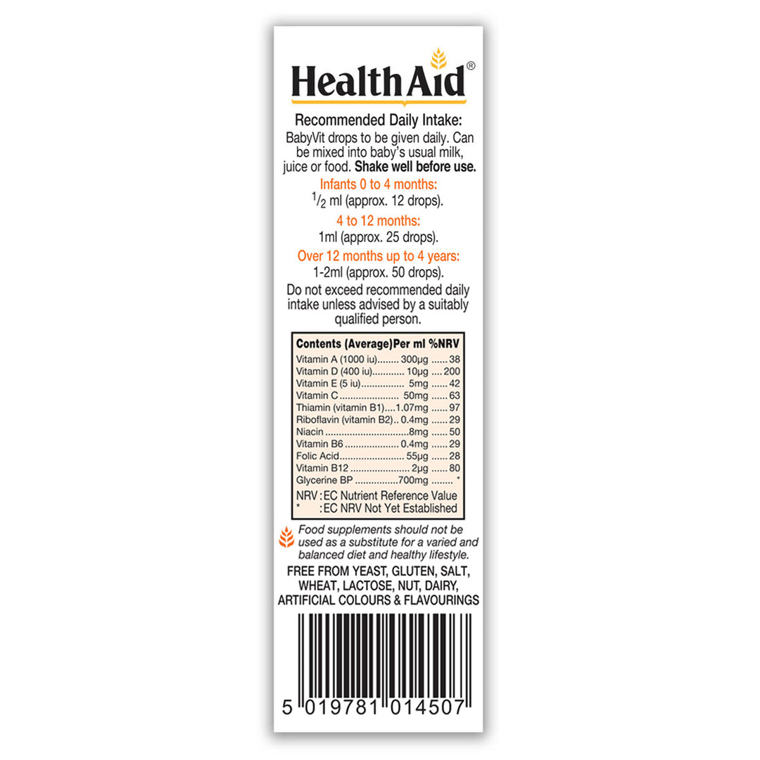 Baby Vit® - Orange Flavour Drops – HealthAid®