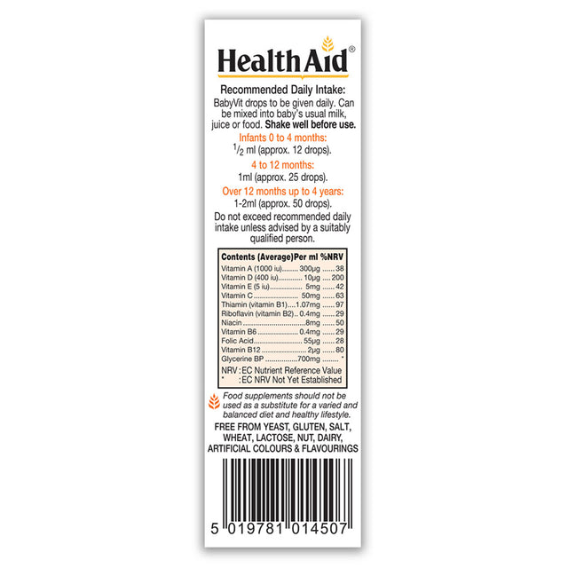 Baby Vit® - Orange Flavour Drops – HealthAid®