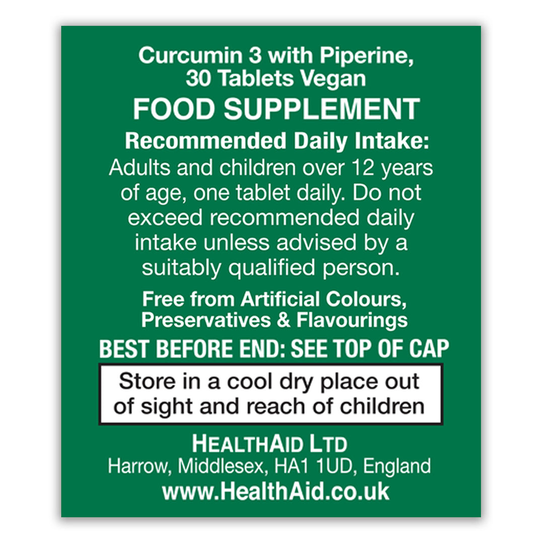 Curcumin 3 Tablets – HealthAid®