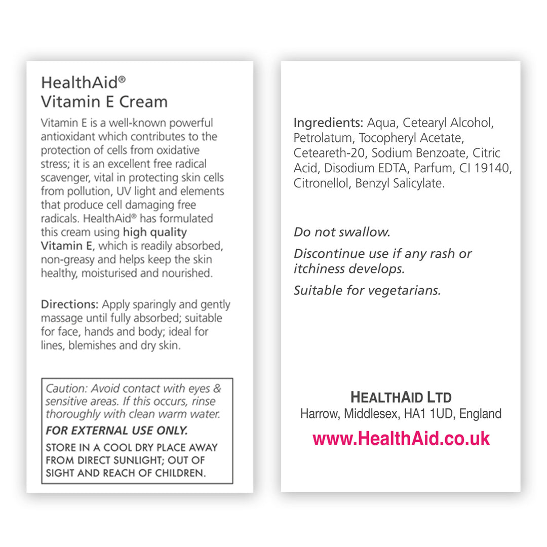 Vitamin E Cream – HealthAid®