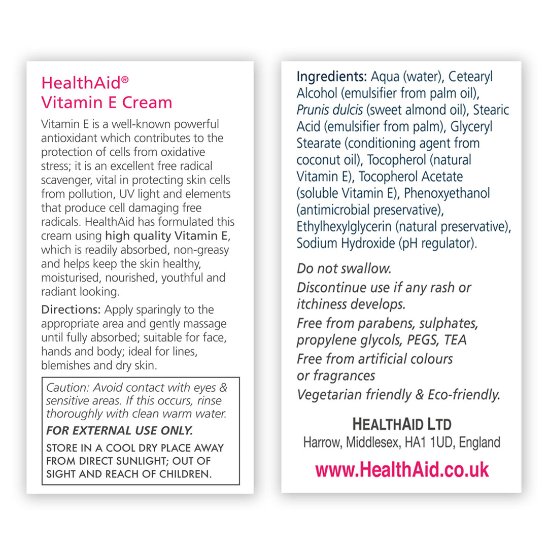 Vitamin E Cream – HealthAid®