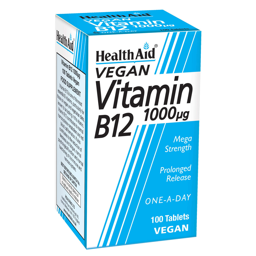 Vitamin B12 (Cyanocobalamin) 1000µg Tablets – HealthAid®