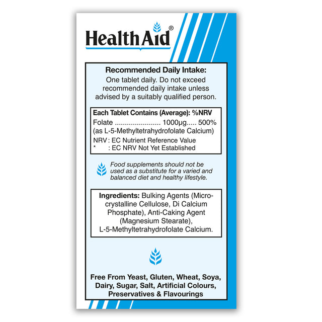 Bio-Folate 1000ug Tablets – HealthAid®