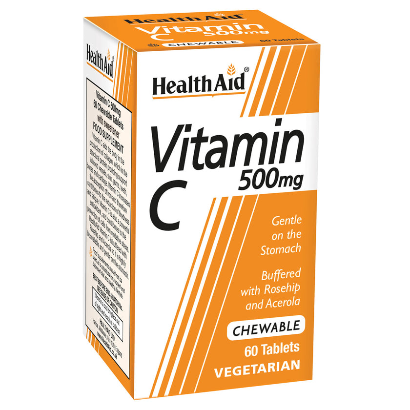 Vitamin C 500mg Chewable Tablets – HealthAid®