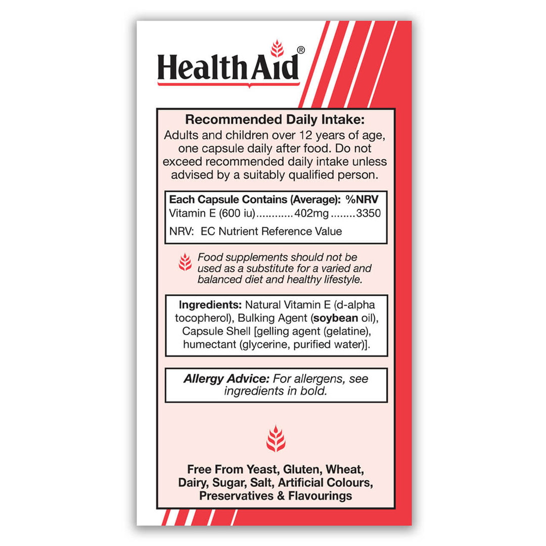 Vitamin E 600iu Capsules – HealthAid®