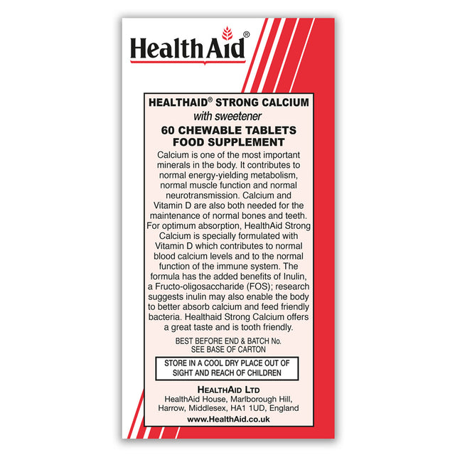 Calcium 600mg Chewable Tablets – HealthAid®