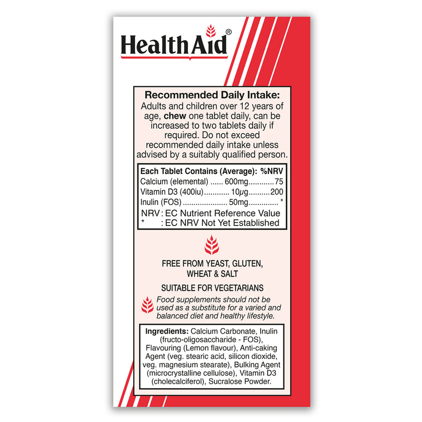 Calcium 600mg Chewable Tablets – HealthAid®