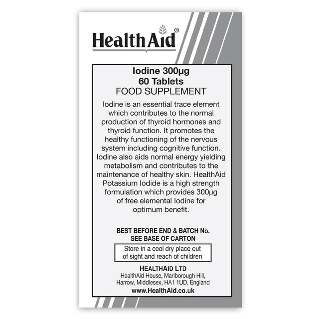 Iodine 300µg Tablets – HealthAid®