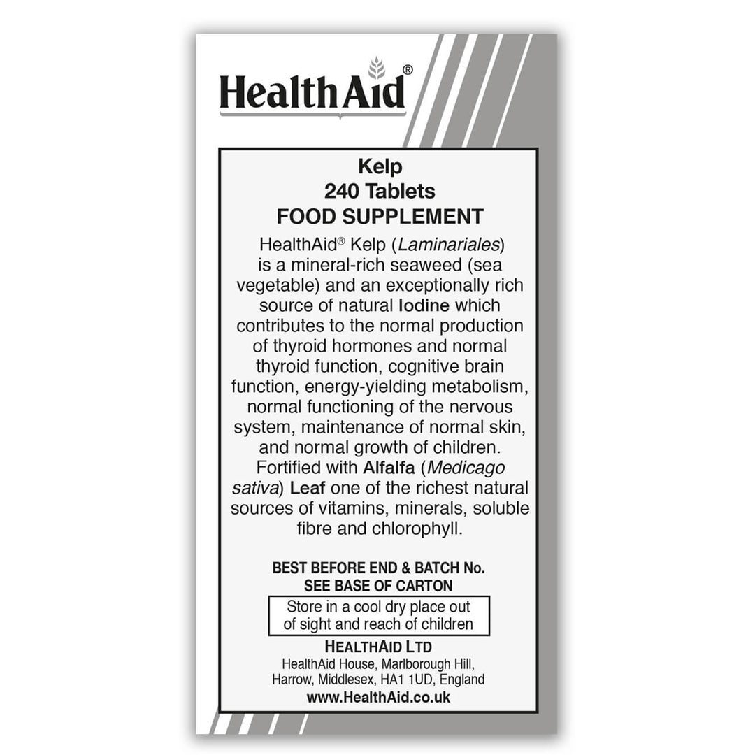 Kelp Tablets, natural iodine, Thyroid Health | HealthAid – HealthAid®