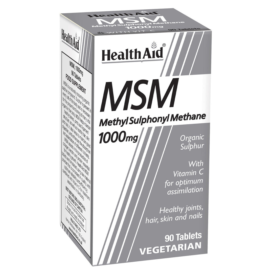 MSM 1000mg (MethylSulphonylMethane) Tablets – HealthAid®