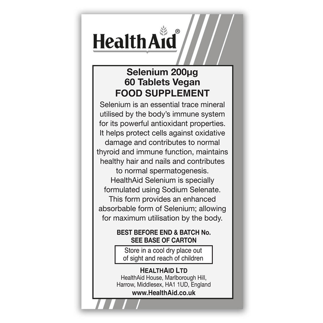 Selenium 200ug - Prolonged Release Tablets – HealthAid®