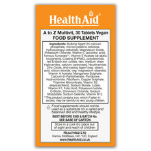 A to Z Multivit Tablets, Energy, Immunity, Brain Health | HealthAid ...