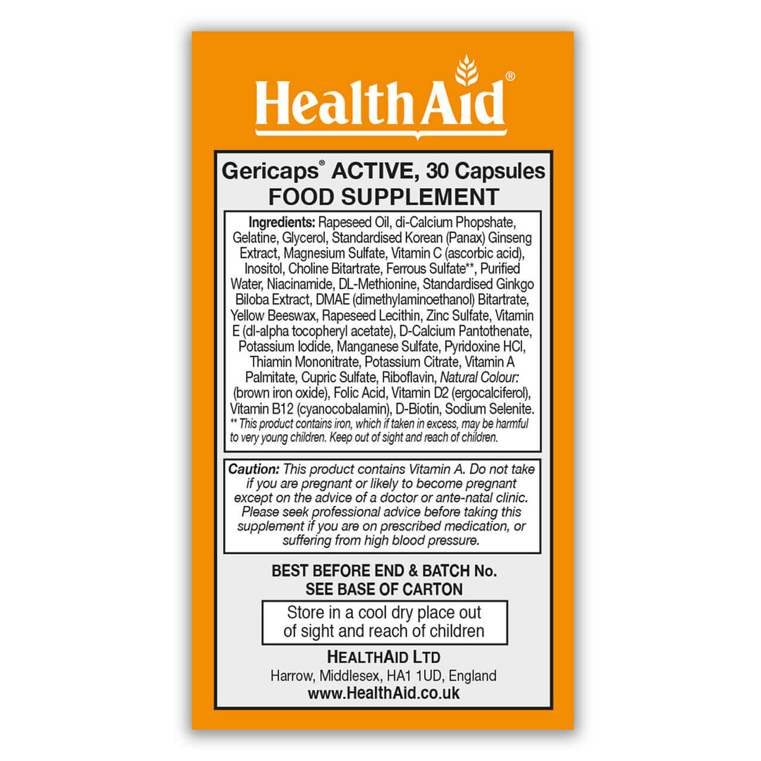 Gericaps Active Capsules – HealthAid®