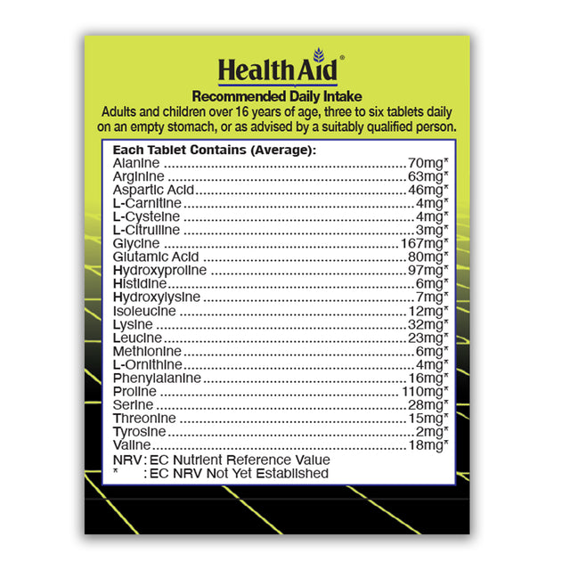 Free Form Multi Amino Acids Tablets, Muscles, Protein | HealthAid ...