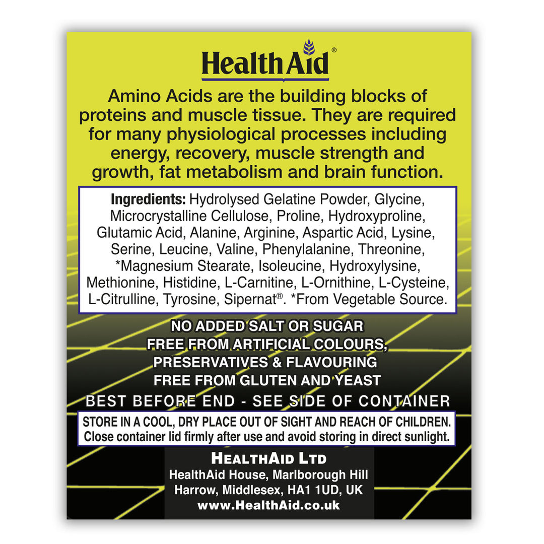 Free Form Multi Amino Acids Tablets, Muscles, Protein | HealthAid ...