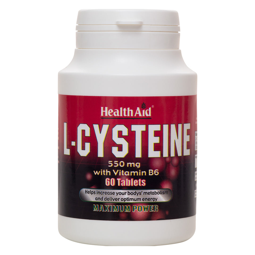 L-Cysteine 550mg + Vitamin B6 Tablets – HealthAid®