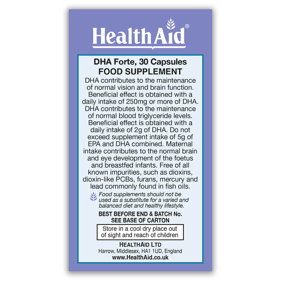 DHA Forte Capsules – HealthAid®