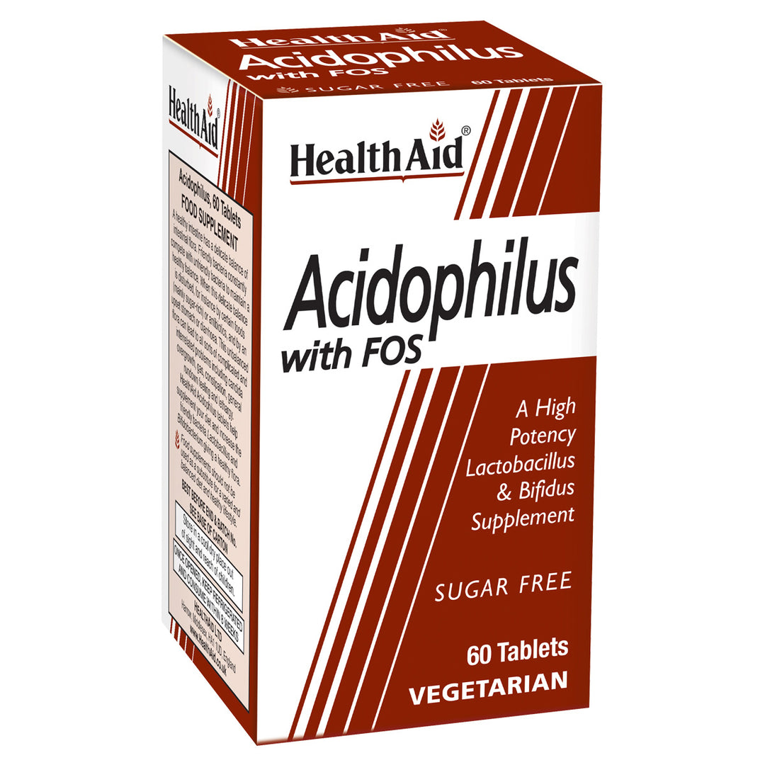 Acidophilus (100million) +FOS Tablets – HealthAid®