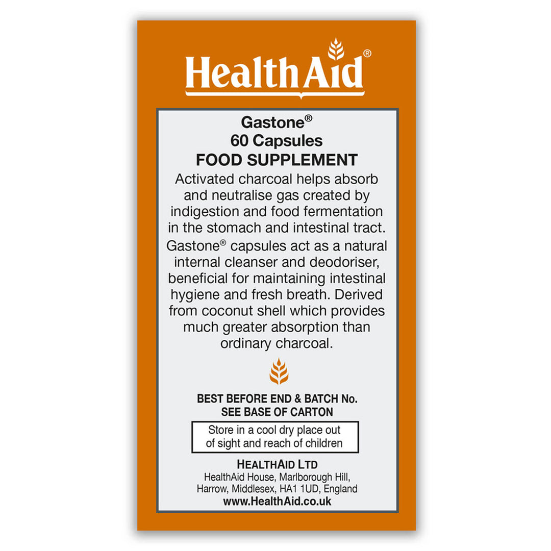 Gastone (Activated Charcoal) Capsules – HealthAid®