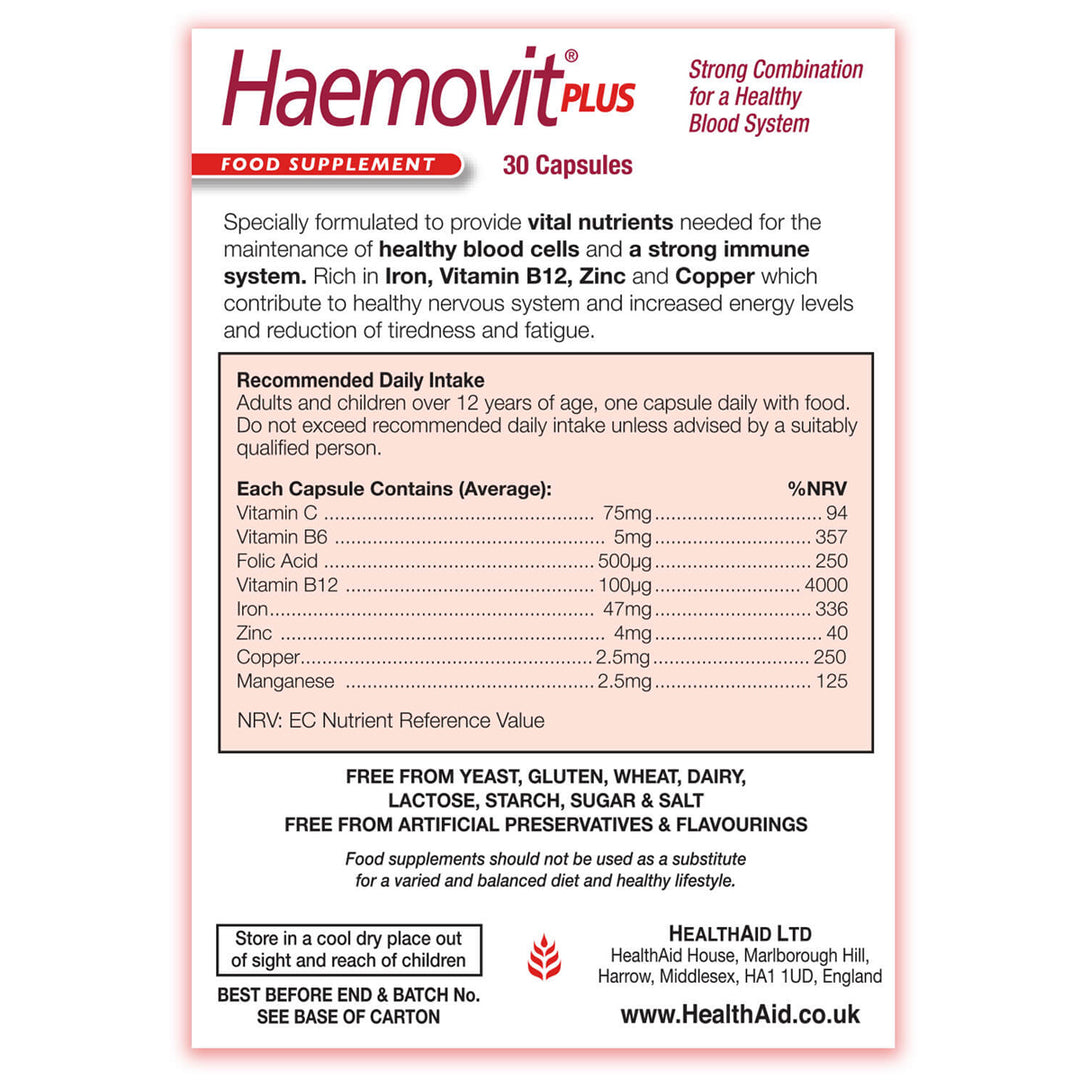 Haemovit Plus Capsules – HealthAid®