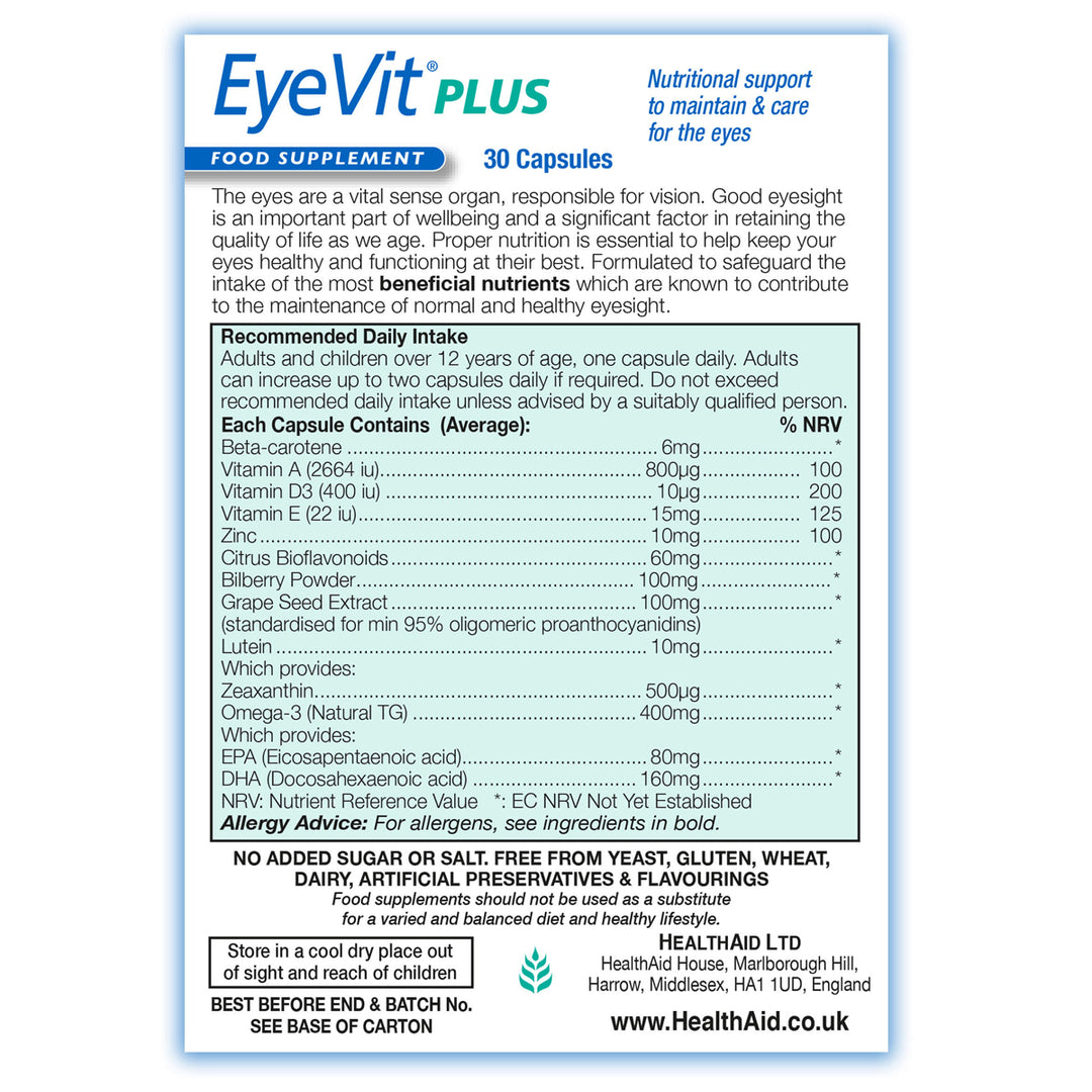 EyeVit Plus Capsules – HealthAid®