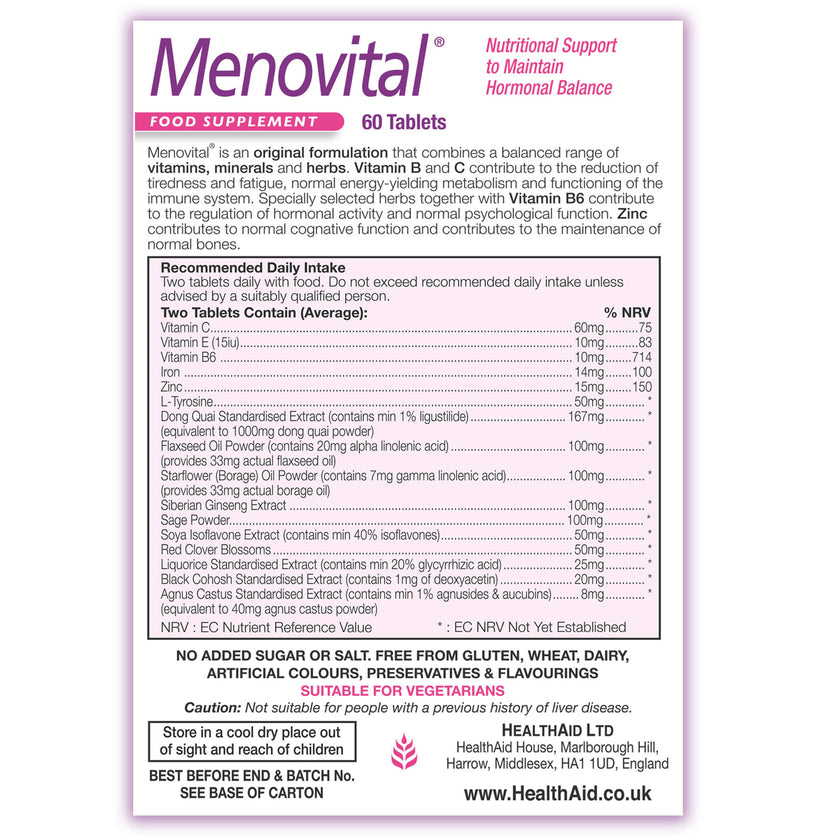 Menovital® Tablets – HealthAid®