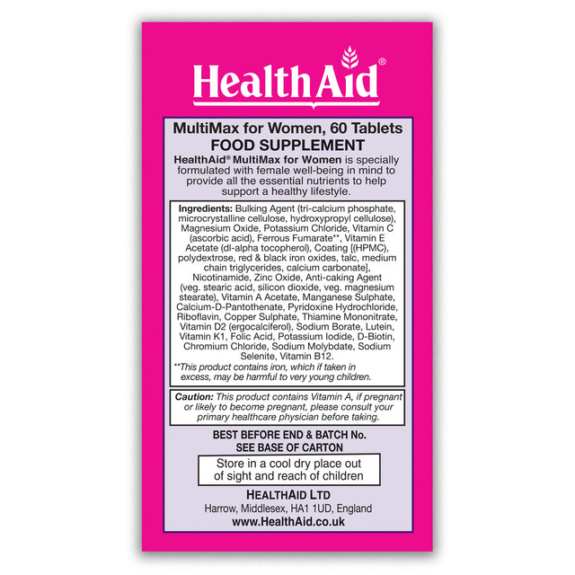 MultiMax for Women Tablets – HealthAid®