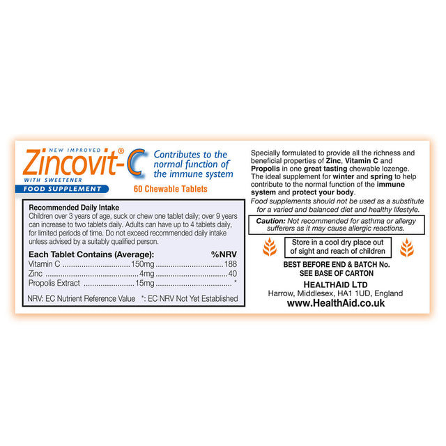 Zincovit®-C Tablets – HealthAid®