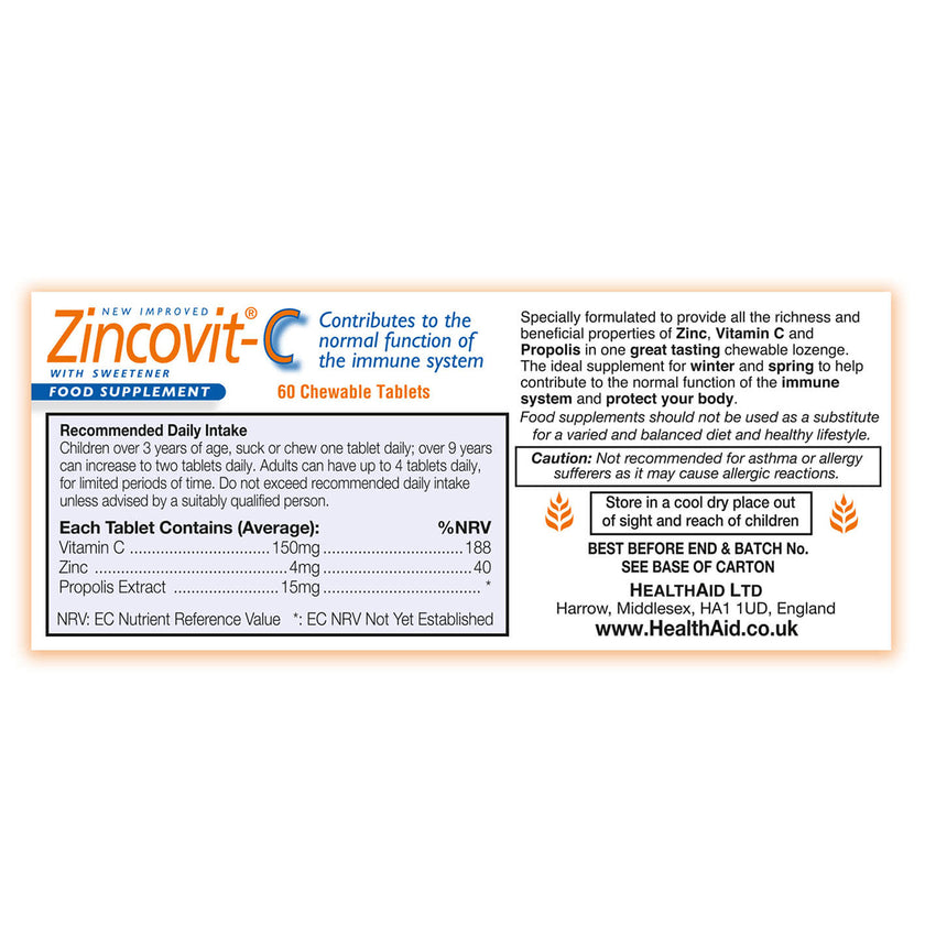 Zincovit®-C Tablets – HealthAid®