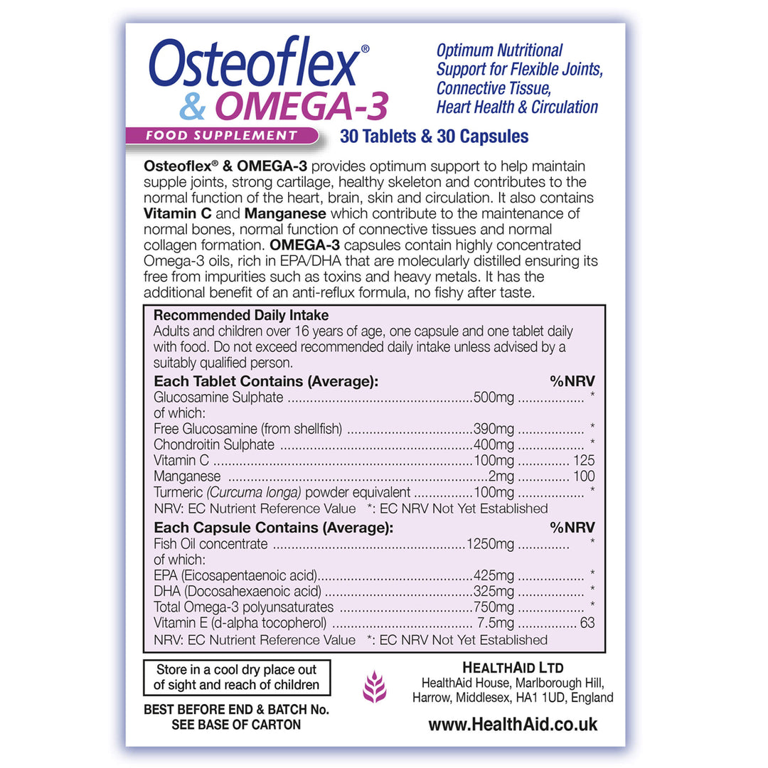 Osteoflex & Omega 3 Tablets & Caspules – HealthAid®