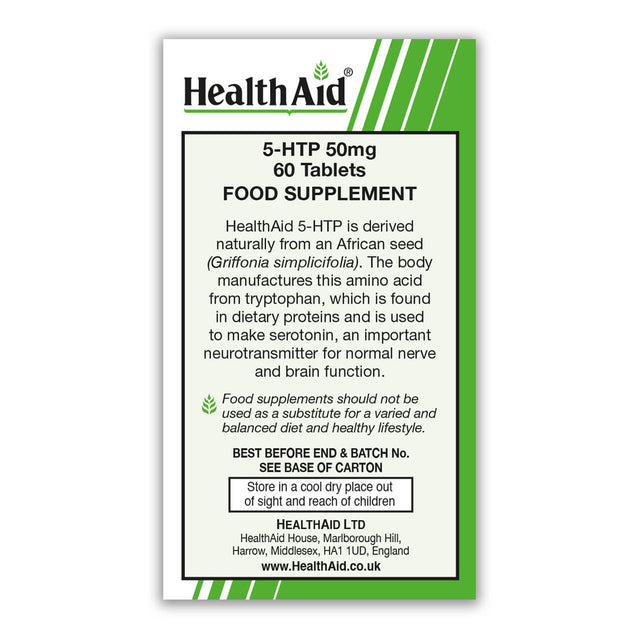 Home / Collections / 5 Hydroxytryptophan (5-HTP) 50mg - Prolonged ...