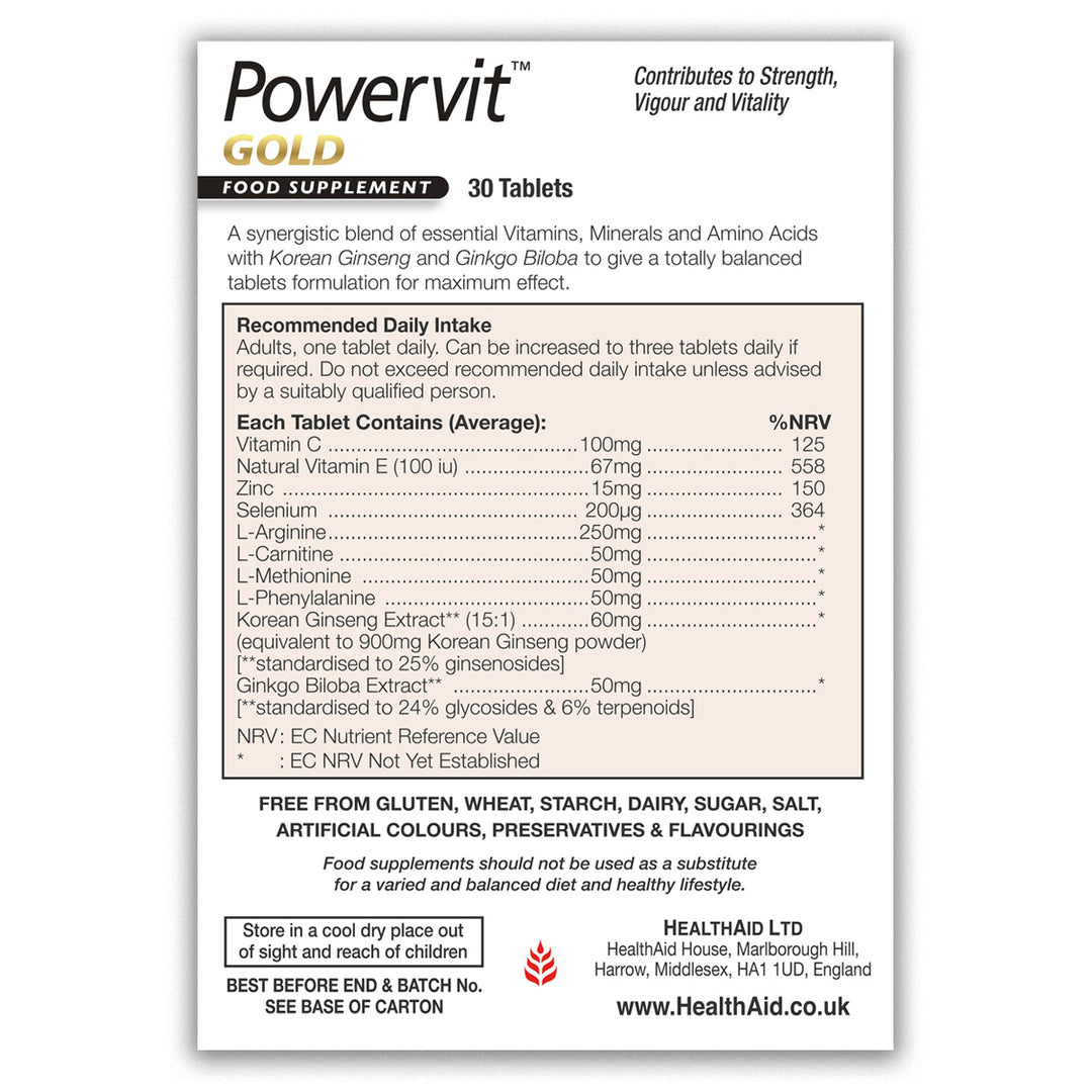 PowerVit® GOLD Tablets – HealthAid®