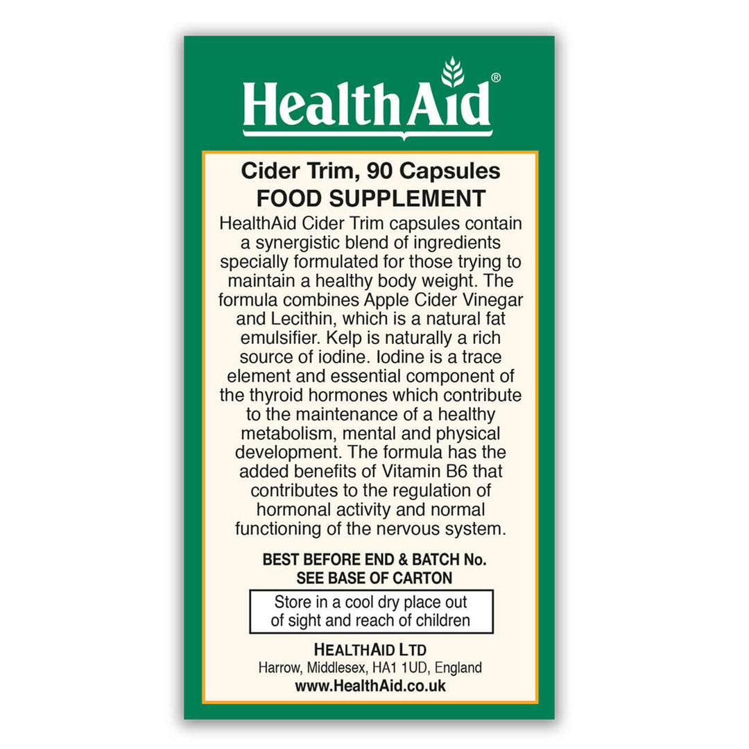 Cider Trim Capsules – HealthAid®