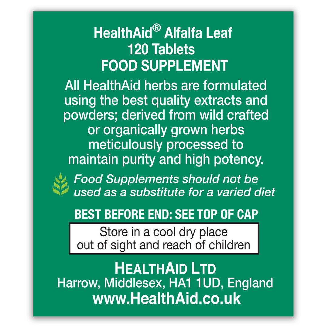 Alfalfa Leaf 700mg Tablets – HealthAid®