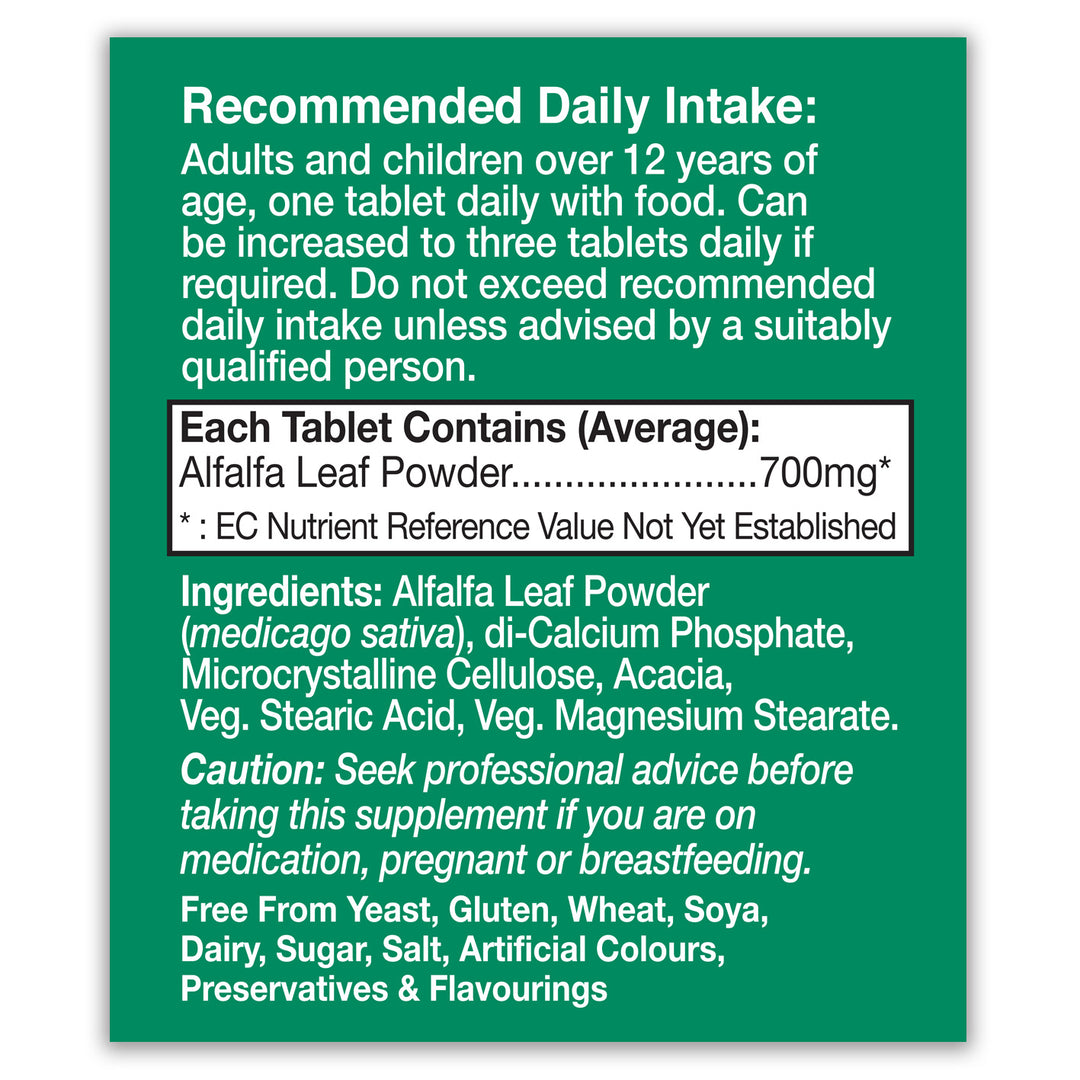 Alfalfa Leaf 700mg Tablets – HealthAid®