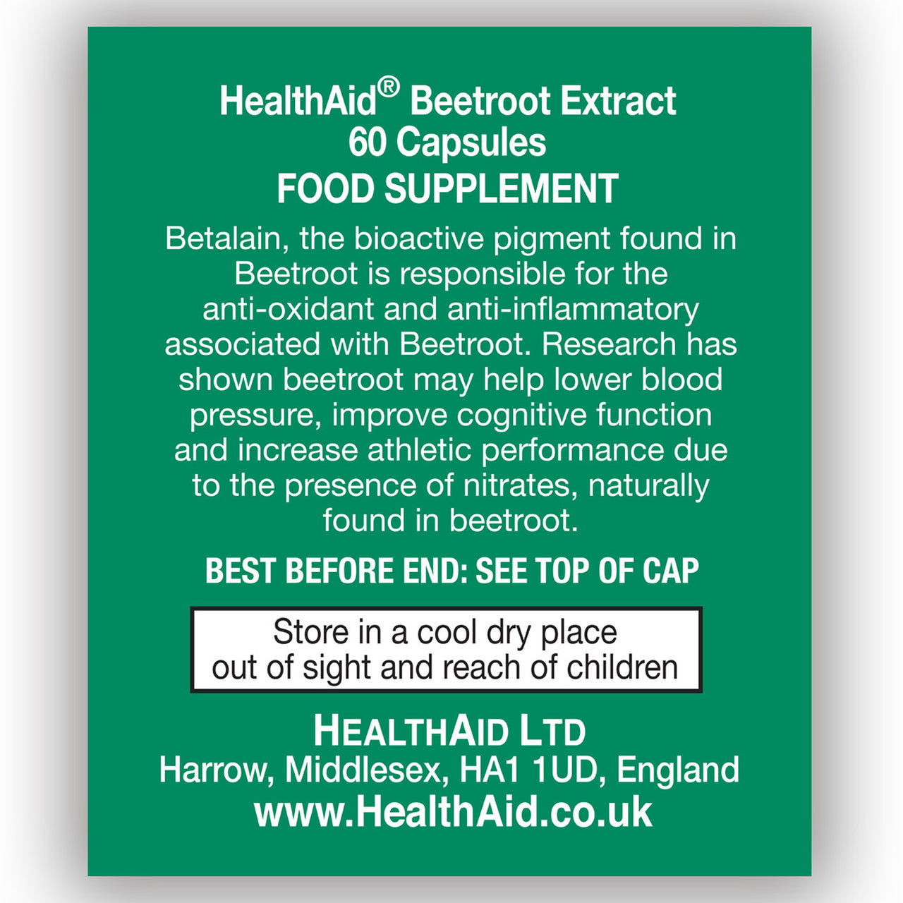 Beetroot Extract 750mg Capsules, Energy, Detox | HealthAid – HealthAid®