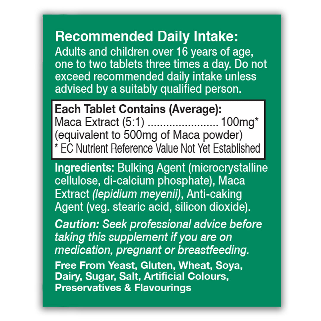 Maca 500mg Tablets – HealthAid®