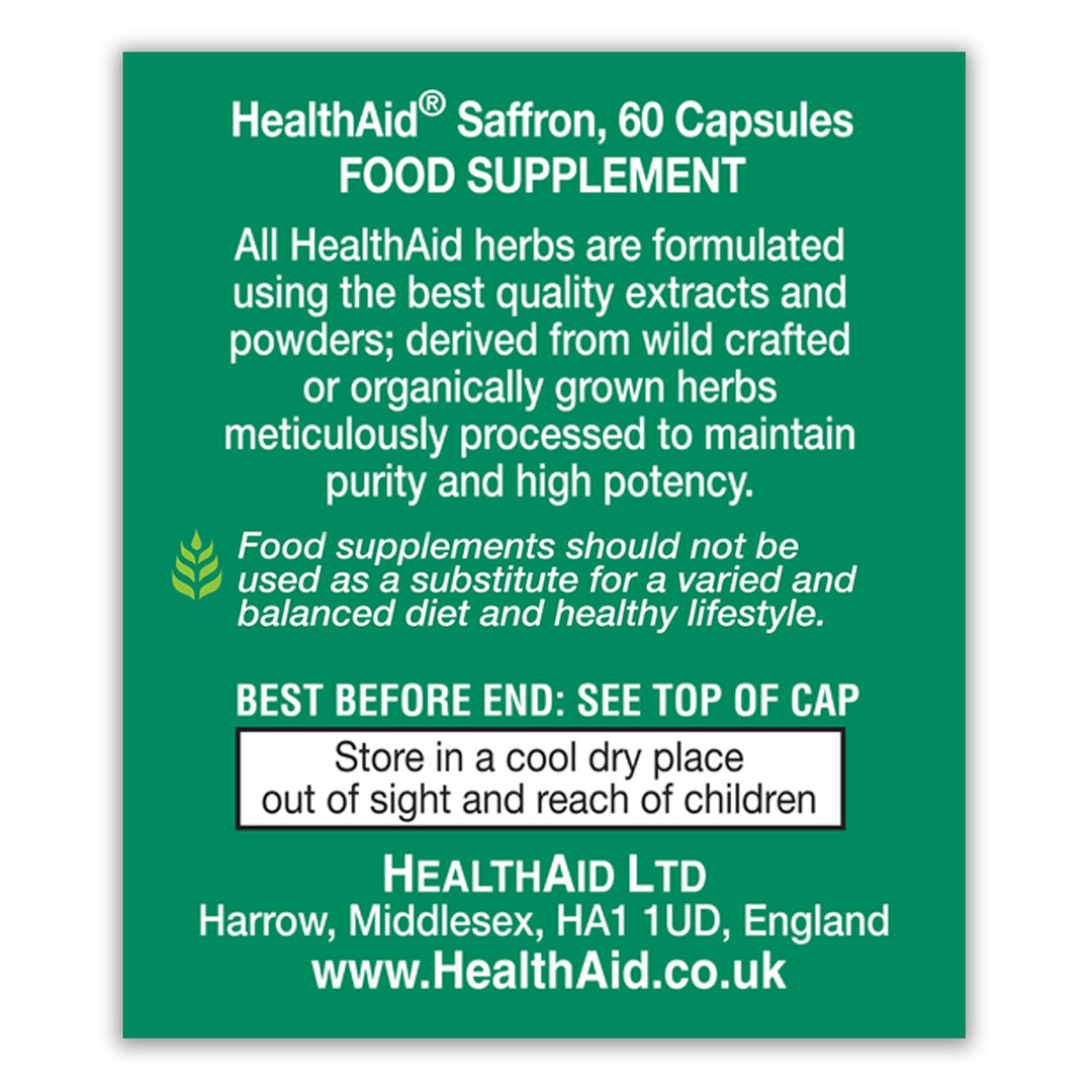 Saffron 177mg Capsules – HealthAid®